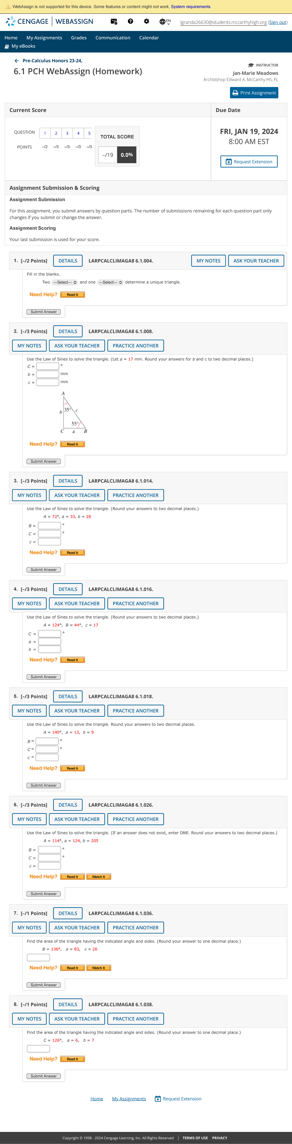 6.1 PCH Web Assign - Pre-Calculus Honors 23-24 W… - WebAssign is not ...