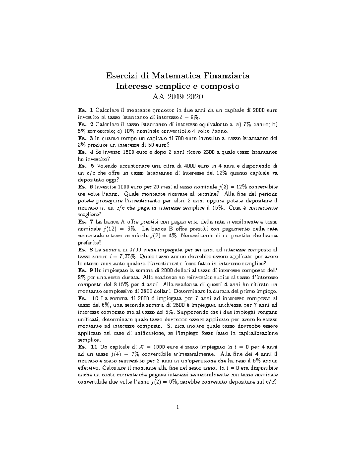 Esercizi-1-2020-02-21-11-16-42 2 - Esercizi di Matematica Finanziaria ...