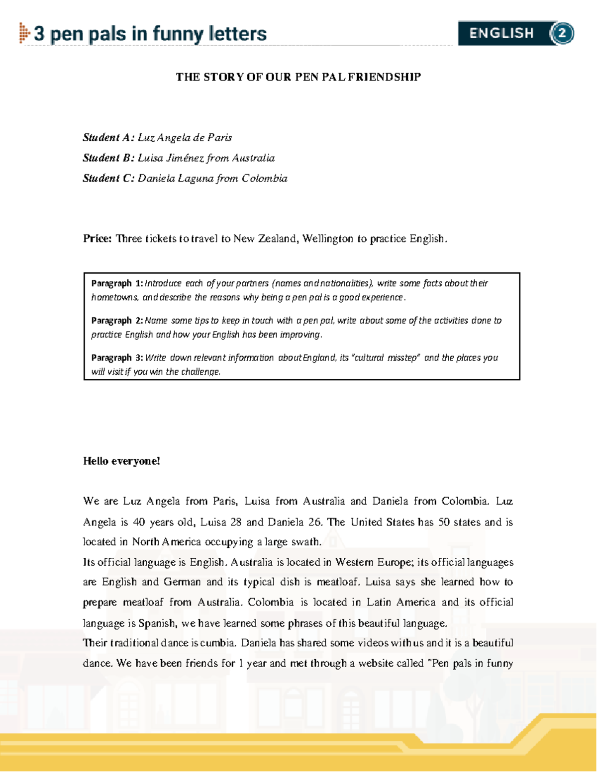 Phase 2. THE Story OF OUR Friendship - THE STORY OF OUR PEN PAL ...