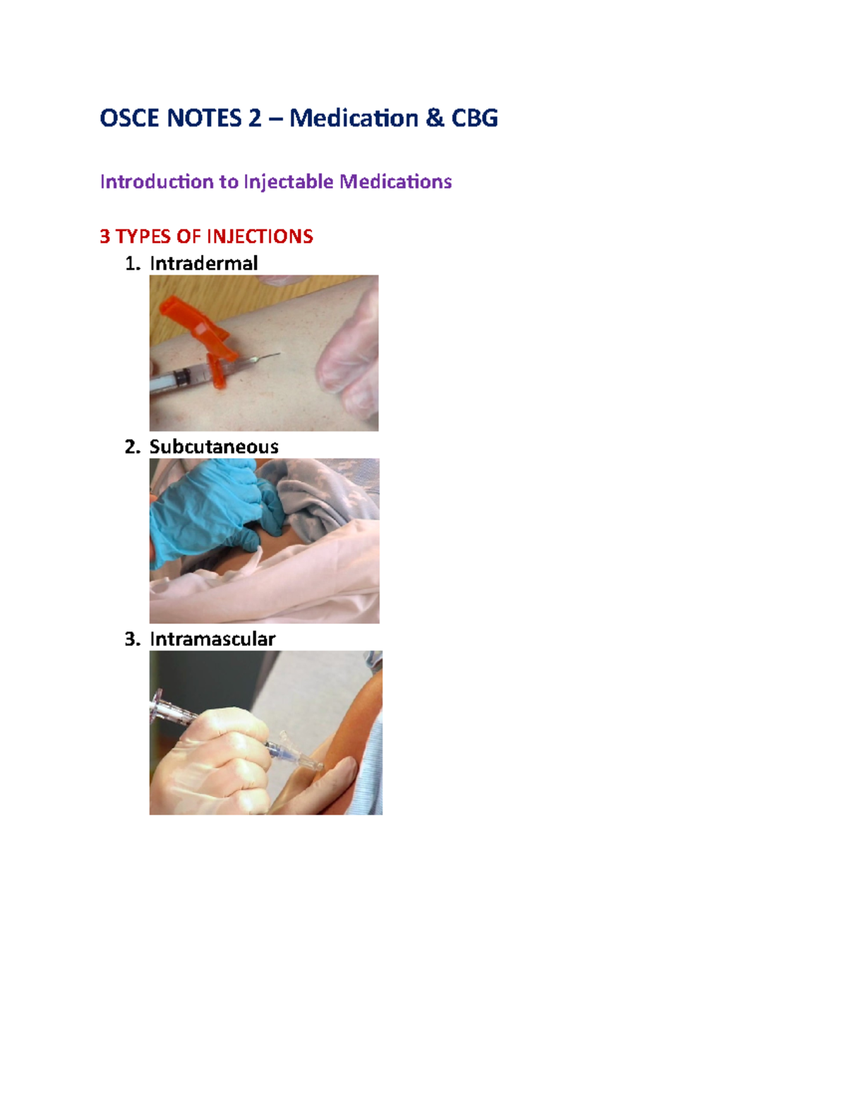 OSCE Notes 2 Medication and CBG - OSCE NOTES 2 – Medication & CBG ...