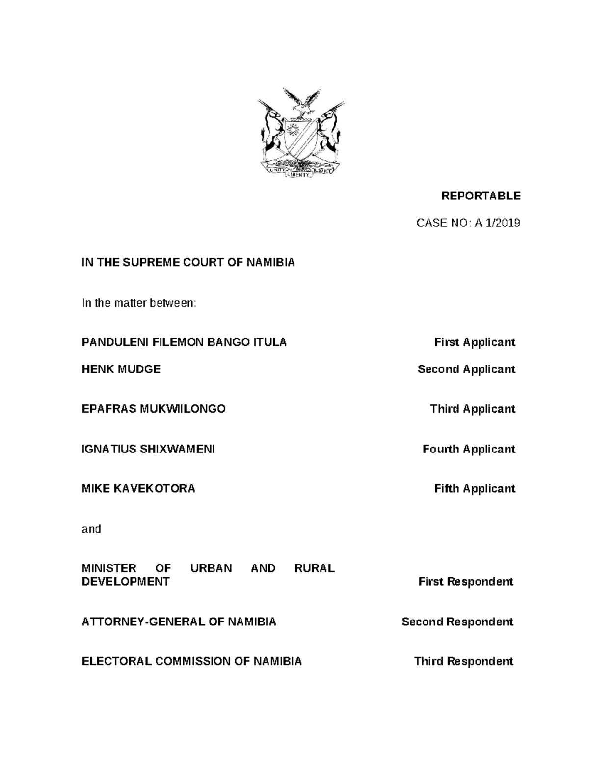 Itula and Others v Minister of Urban and Rural Development and Others ...