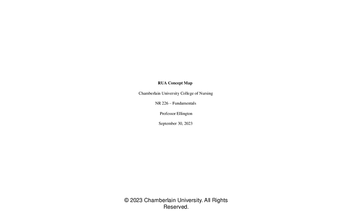 RUA concept map - RUA Concept Map Chamberlain University College of ...