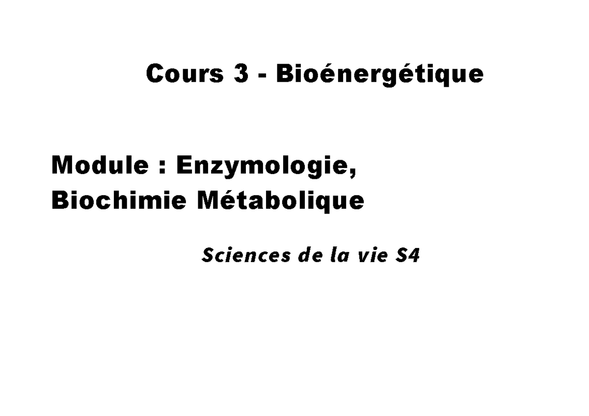 Biochimie-metabolique-Réactions d’oxydoréduction I rappels - Cours 3 ...