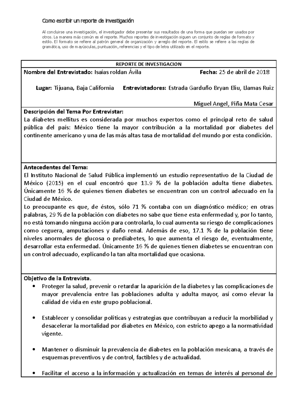 Reporte De Investigacion - Como escribir un reporte de investigación Al ...