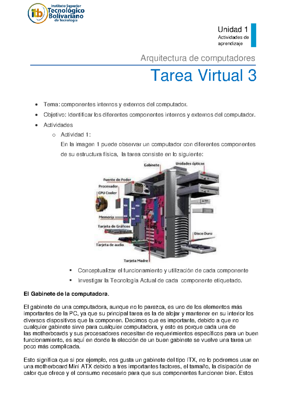 Arquitectura de computadores - Unidad 1 Actividades de aprendizaje ...