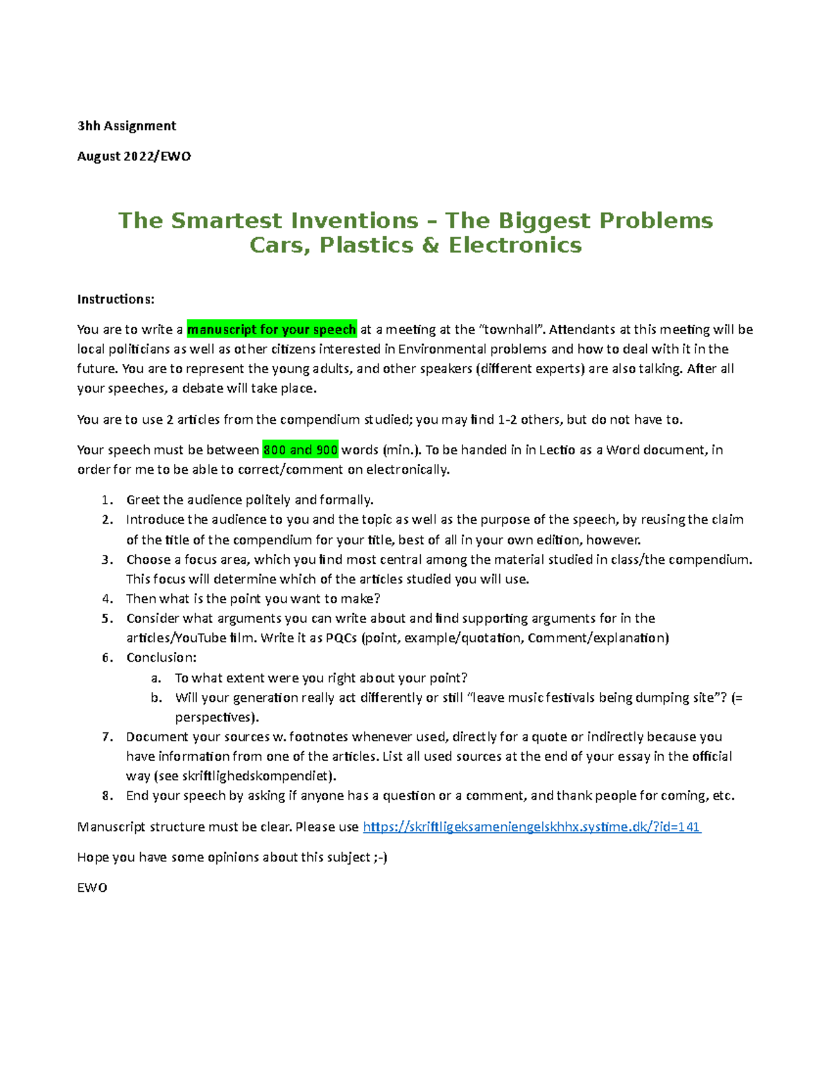 Assignm for The smartest inventions the biggest problems 2022 - 3hh ...