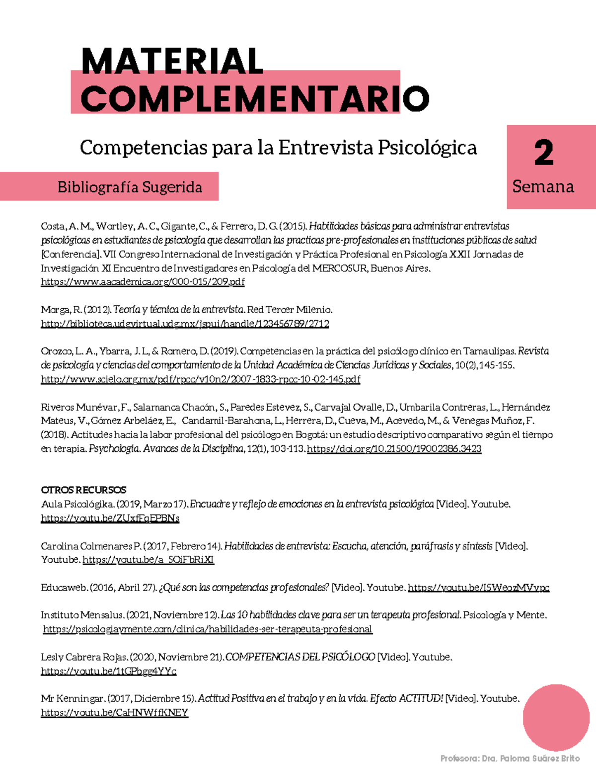 Material Complementario Competencias - MATERIAL COMPLEMENTARIO Competencias para la Entrevista ...