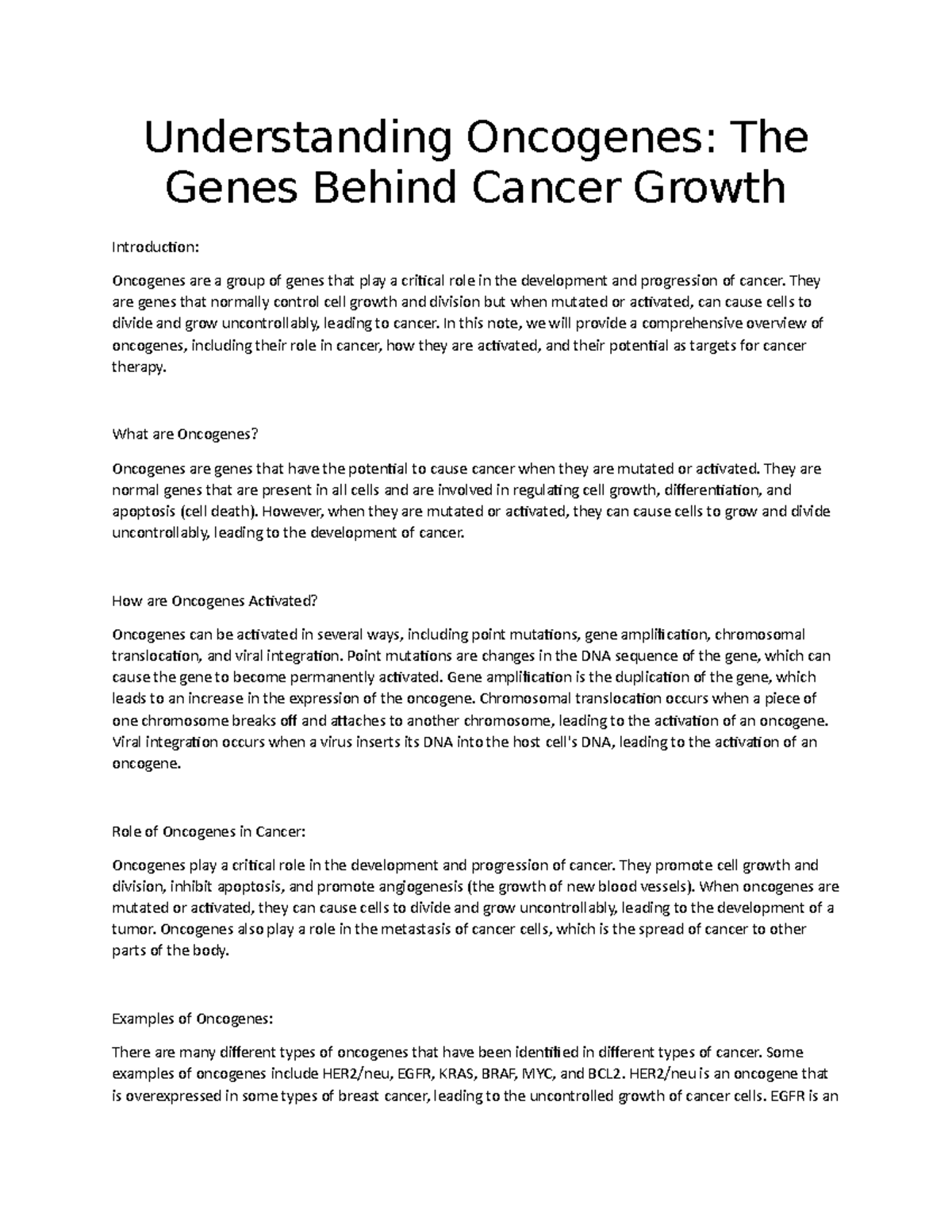 Understanding Oncogenes: The Genes Behind Cancer Growth - Understanding ...