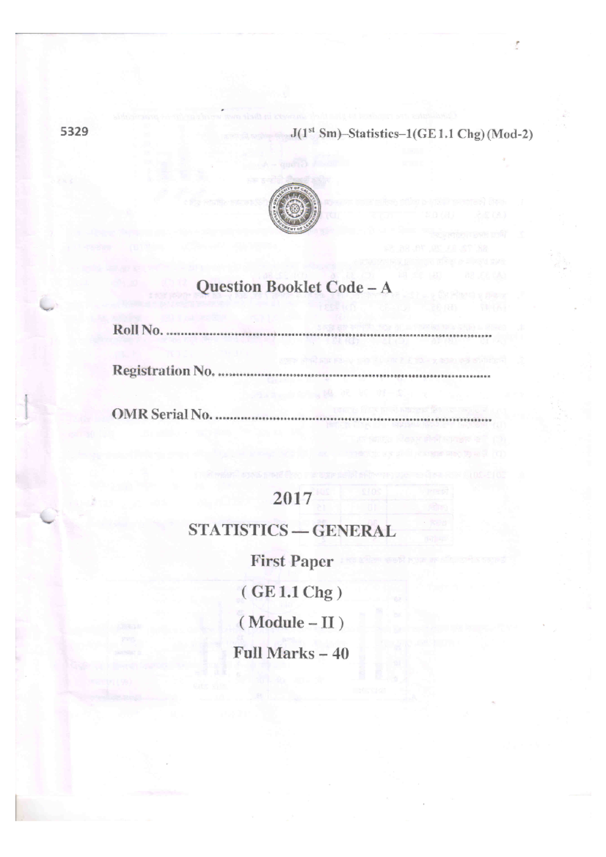 Statistics past years papers - Microeconomics I & Statistics - Studocu