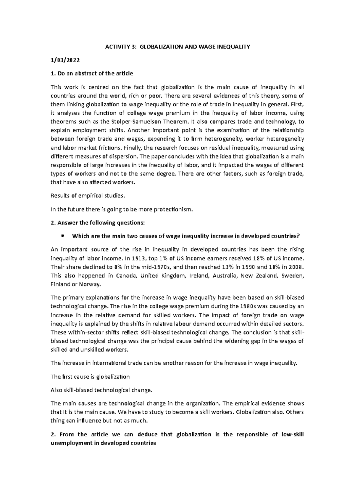 Activity 3 - Third practical acitivity of the year in which you have to ...