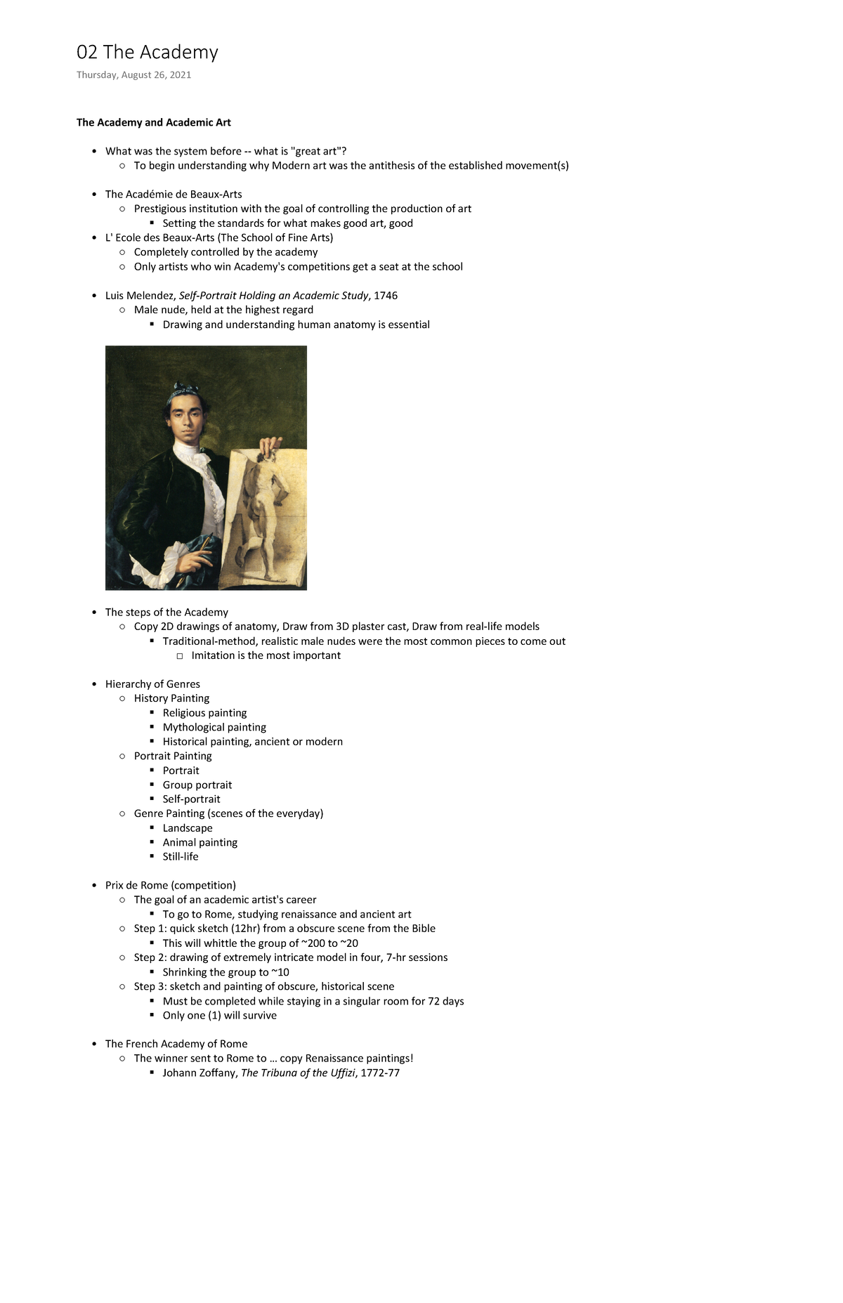 Modern Art (AD 383) Lecture 2 Notes - The Academy and Academic Art What ...