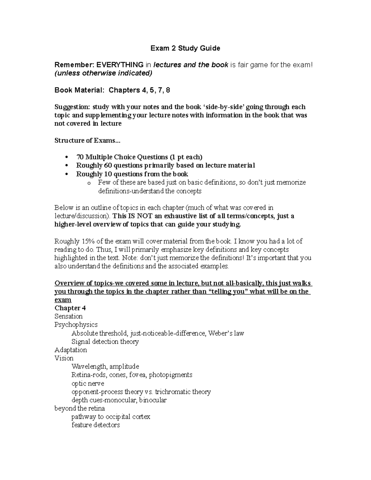 Exam 2 study guide 1001 Fall2022 - Exam 2 Study Guide Remember ...