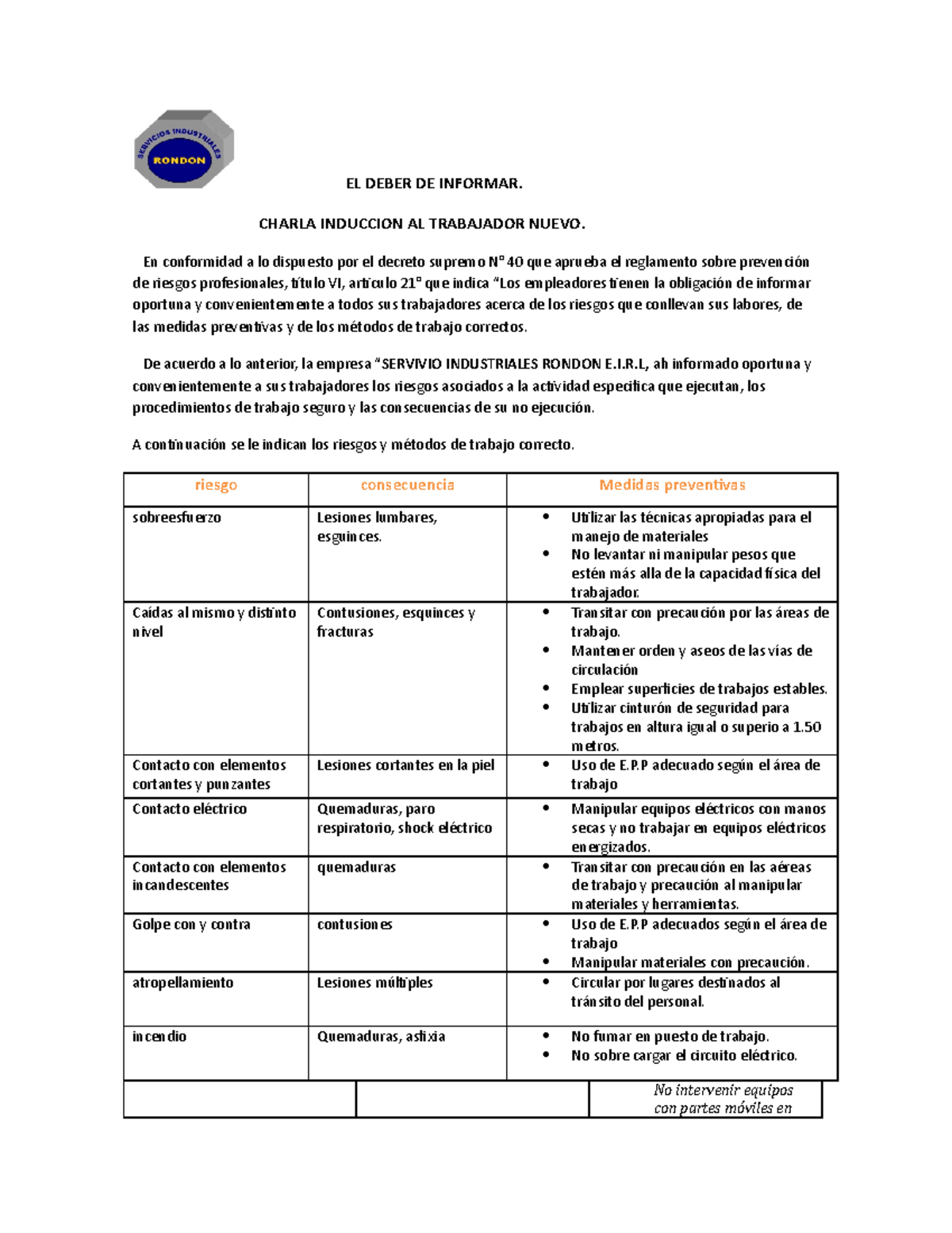 EL Deber DE Informar - GTGYHGRGRFREFERFEFR - EL DEBER DE INFORMAR ...