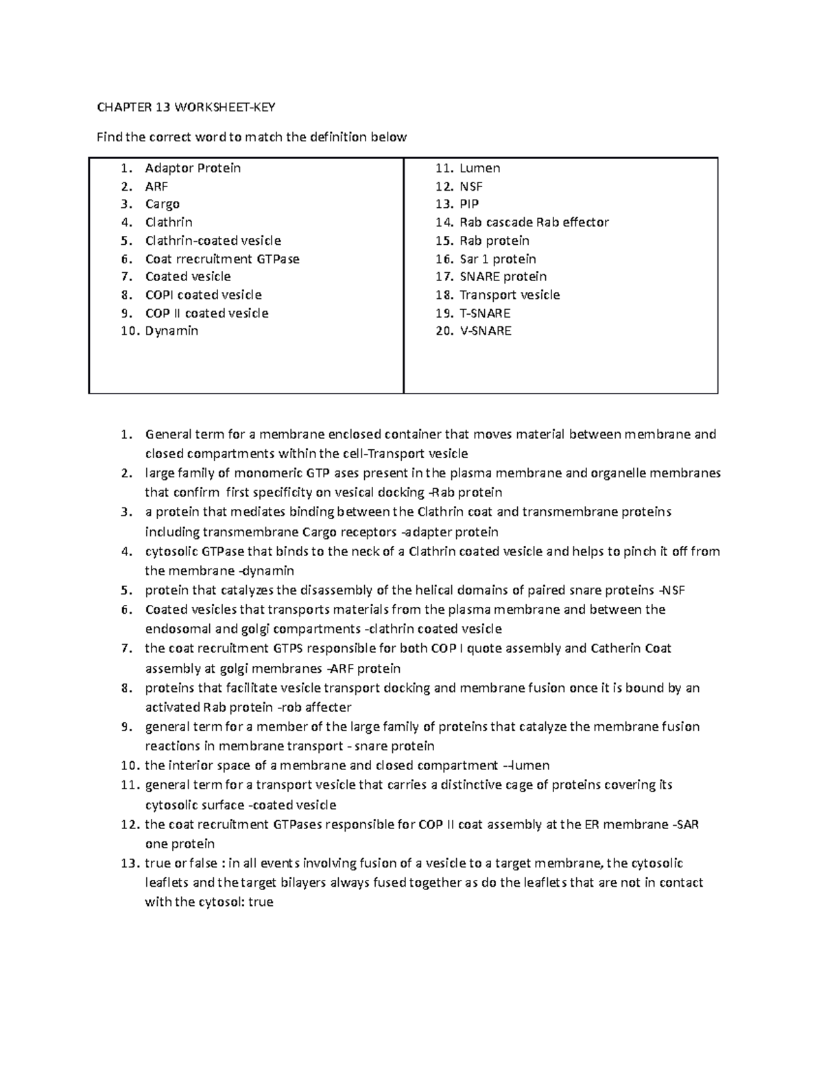 Chapter 13-Bio333-worksheet-KEY - CHAPTER 13 WORKSHEET-KEY Find the ...