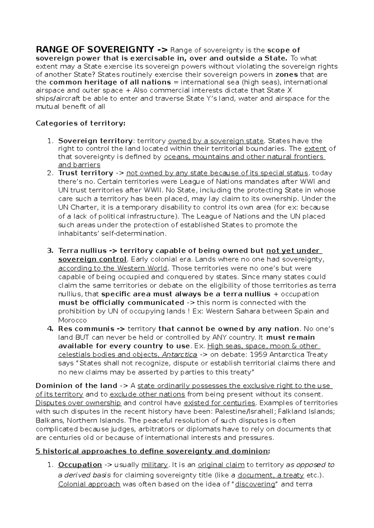 IL esamefinale - RANGE OF SOVEREIGNTY -> Range of sovereignty is the ...
