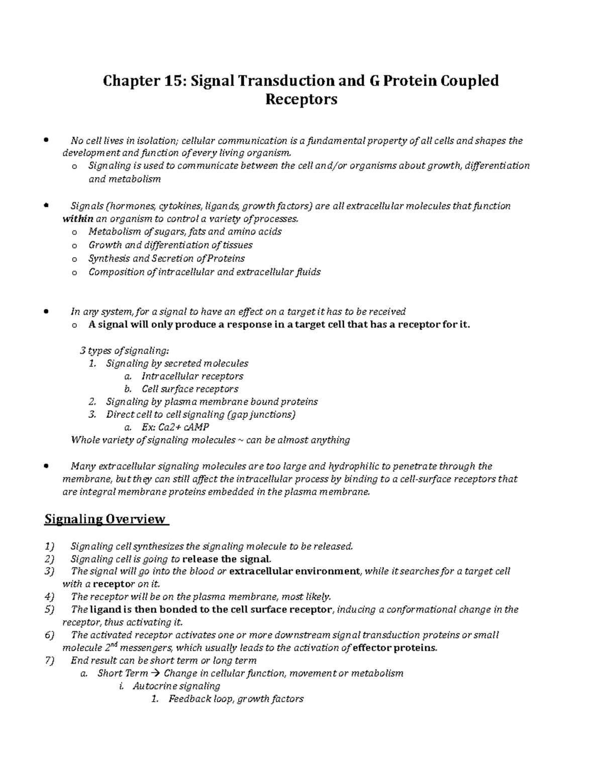 Cell Bio Cell Chapter 15 Outline - World of the Cell - Chapter 15 ...