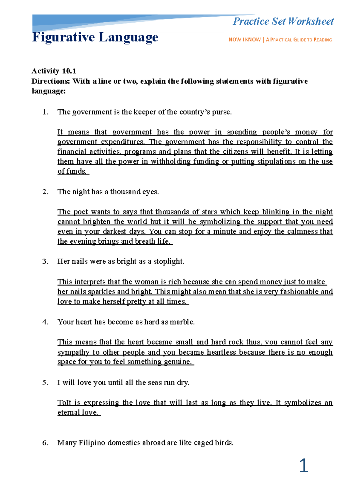 Figurative Language Activities - Figurative Language NOW I KNOW | A ...