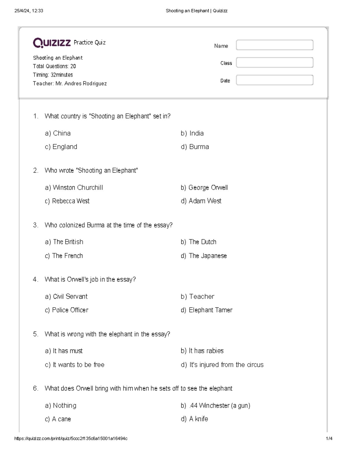 9691179 Shooting an Elephant Quizizz - Practice Quiz Shooting an ...