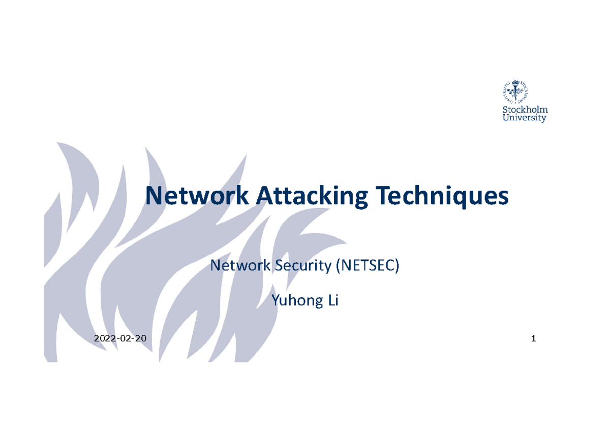 L5-Network Attacking Techniques-2 - Network Attacking Techniques Network Security (NETSEC ...