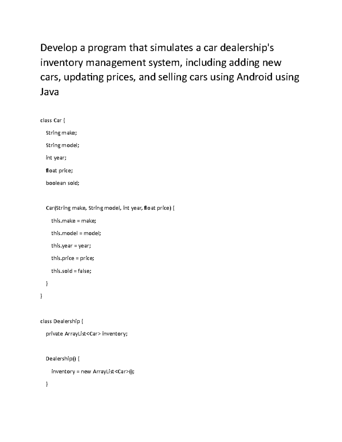 Comp6076-assign 15-Android using Java - Develop a program that ...