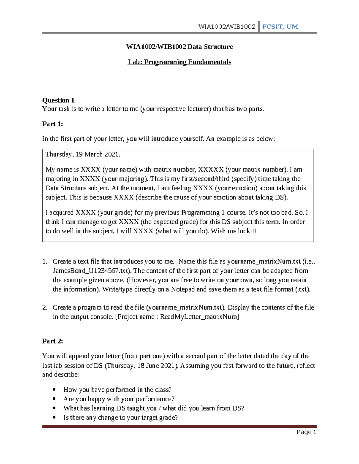 L1 - Prog Fundamental - LECTURE NOTES - Data Structure - StuDocu