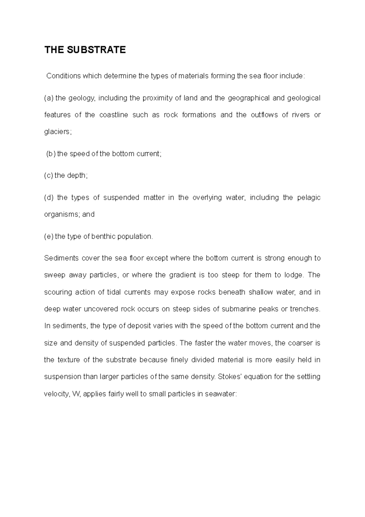 THE Substrate - lectures notes related to marine ecology - THE ...