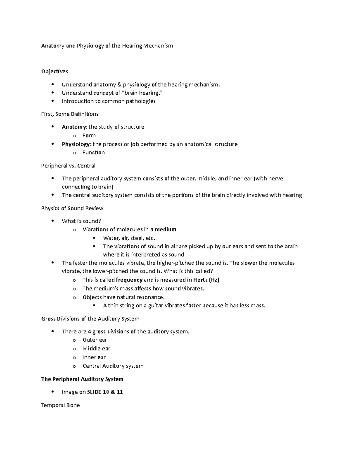 Anatomy and Physiology of the Hearing Mechanism - Anatomy and ...