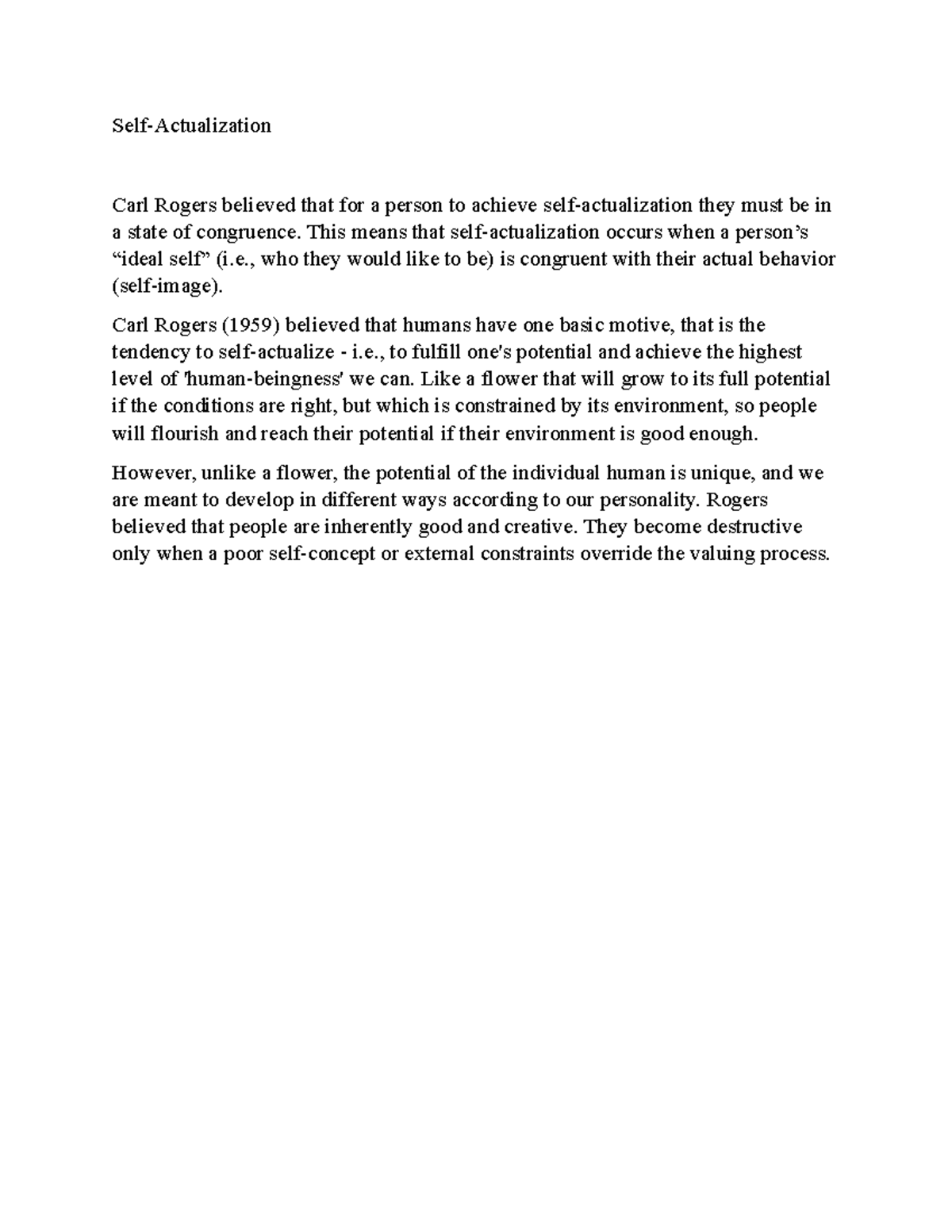 Self-Actualization - Self-Actualization - Self-Actualization Carl ...