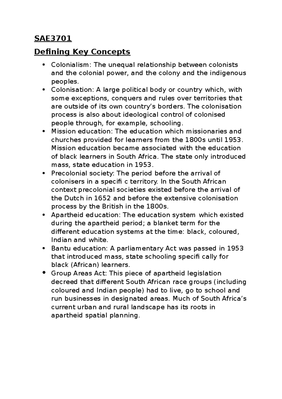 SAE3701 summaries - Summary South African Education System - SAE ...