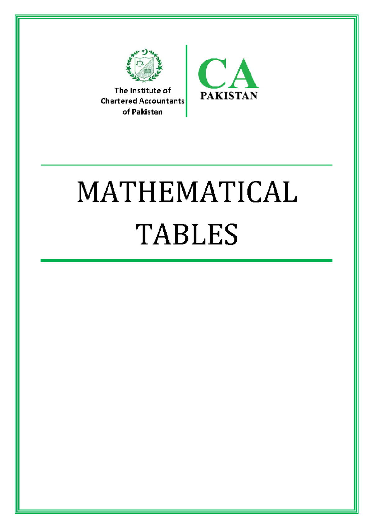 ICAP QM Tables - notes - The Institute of Chartered Accountants of ...