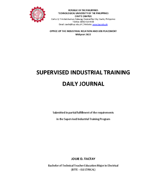 Tactay Training PLAN - TECHNOLOGICAL UNIVERSITY OF THE PHILIPPINES ...