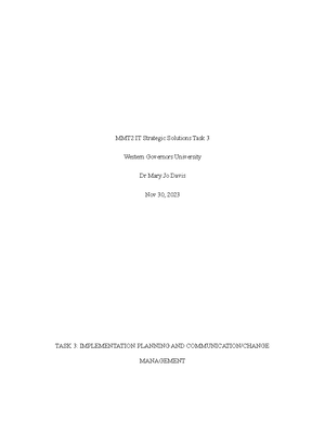 TASK 1-IT strategic decisions - MMT2: Emerging or Evolving Technology ...