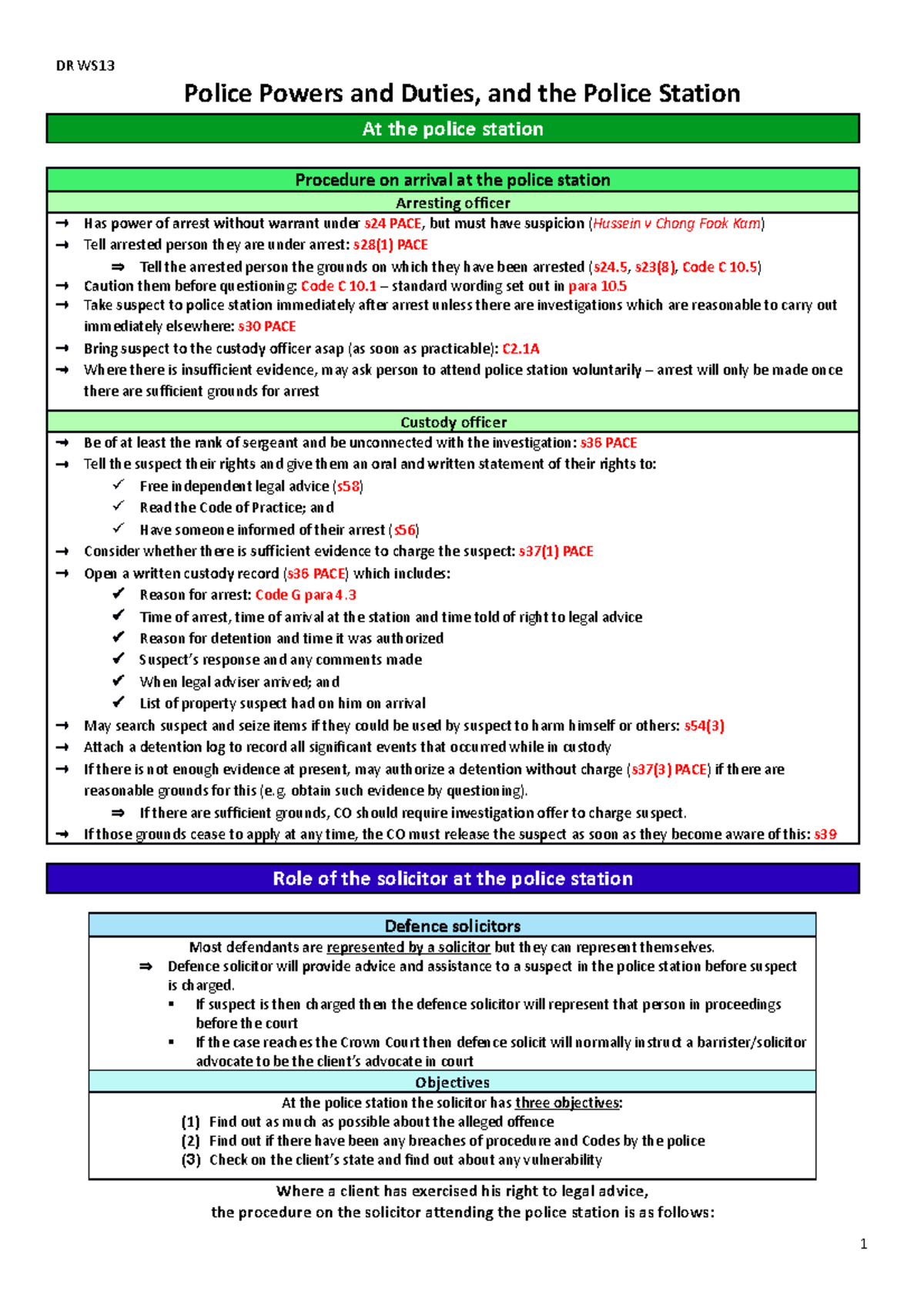 DR WS13 - check Codes of conduct. you may need to update it. - Police ...