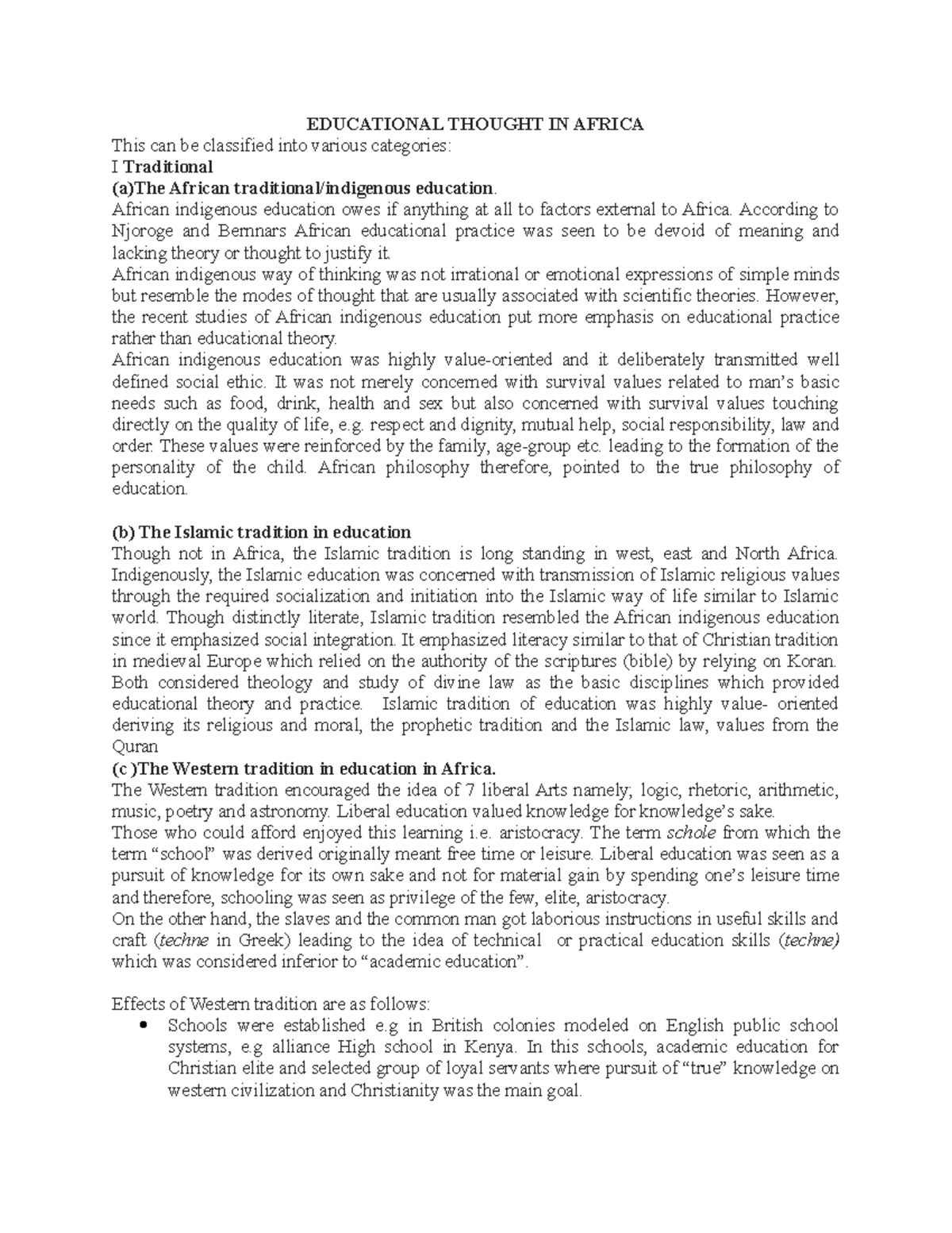 Educational Thought IN Africa - EDUCATIONAL THOUGHT IN AFRICA This can ...