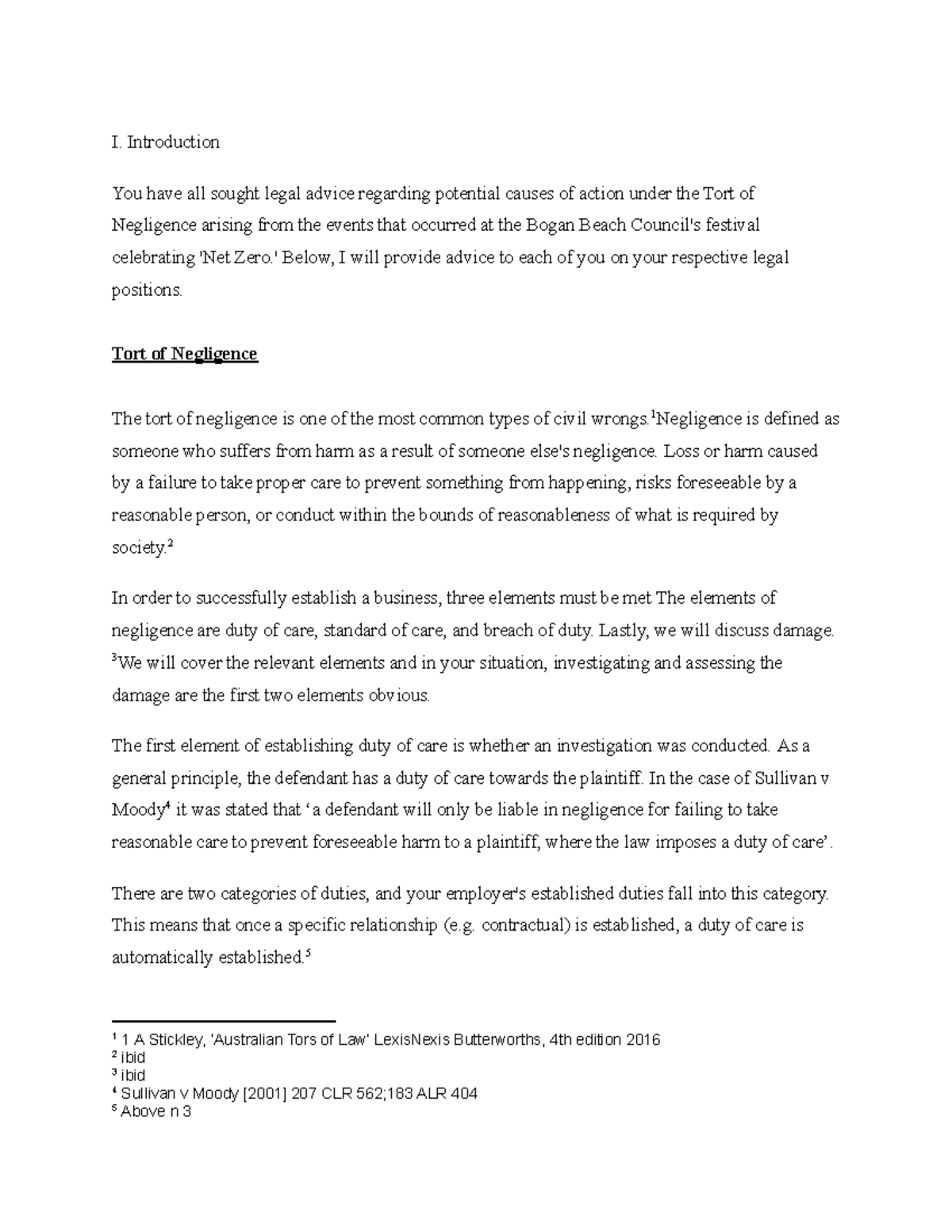 Torts Law B Assignment - Enjoy - I. Introduction You have all sought ...