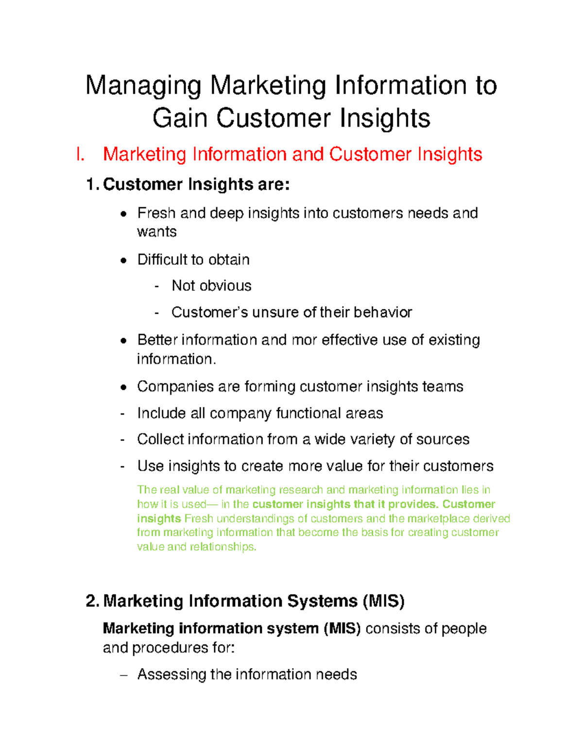 4. Managing Marketing Information - Marketing Information and Customer ...