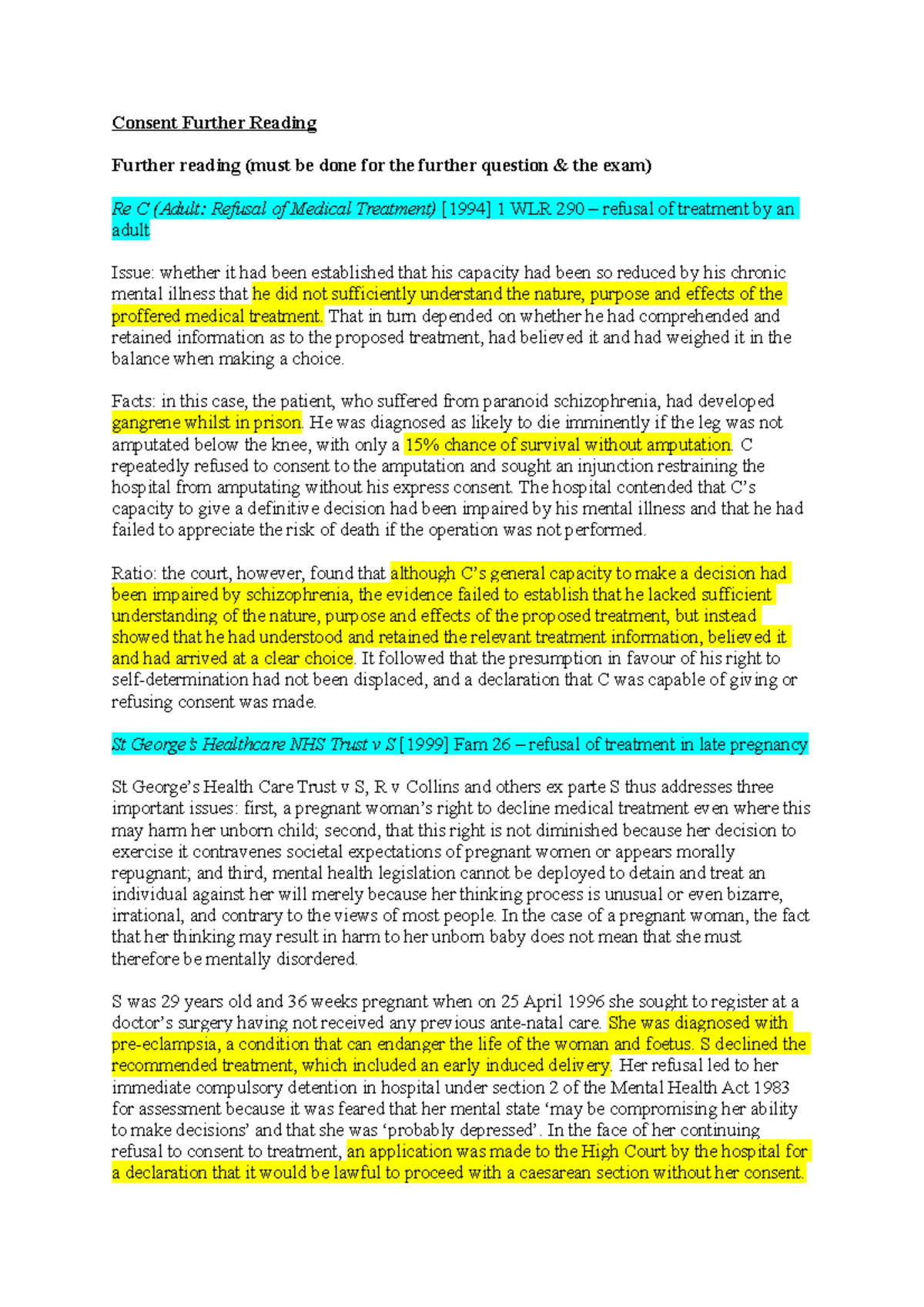 Consent Further Reading - Consent Further Reading Further reading (must ...