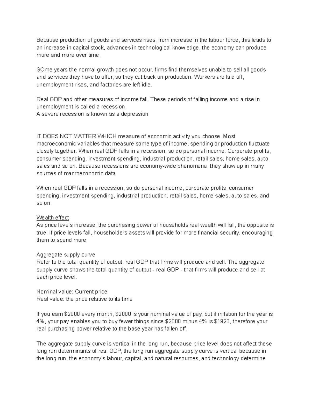 Chapter 14 aggregate demand and aggregate supply - Because production ...