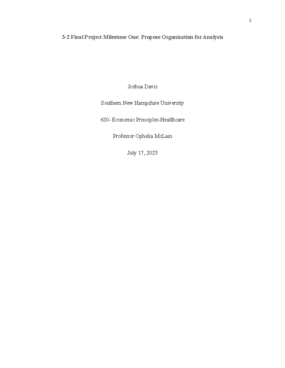 3-2 final project - Assignment - 1 3-2 Final Project Milestone One ...