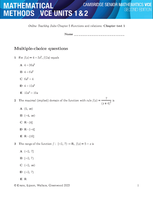 2023 MAV General Maths Trial Exam 1 Solutions - The Mathematical ...