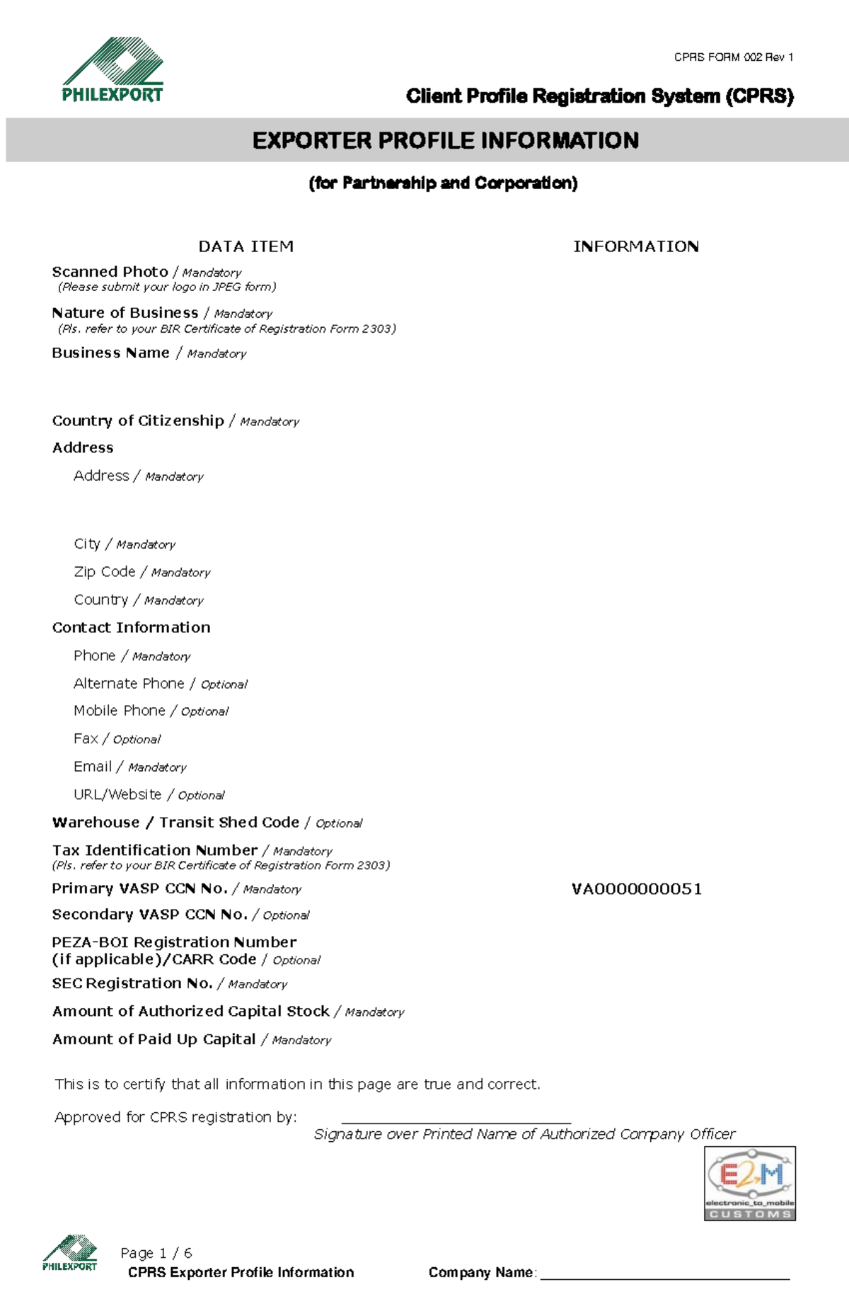 Cprs-converted - NOTES - CPRS FORM 002 Rev 1 Client Profile ...