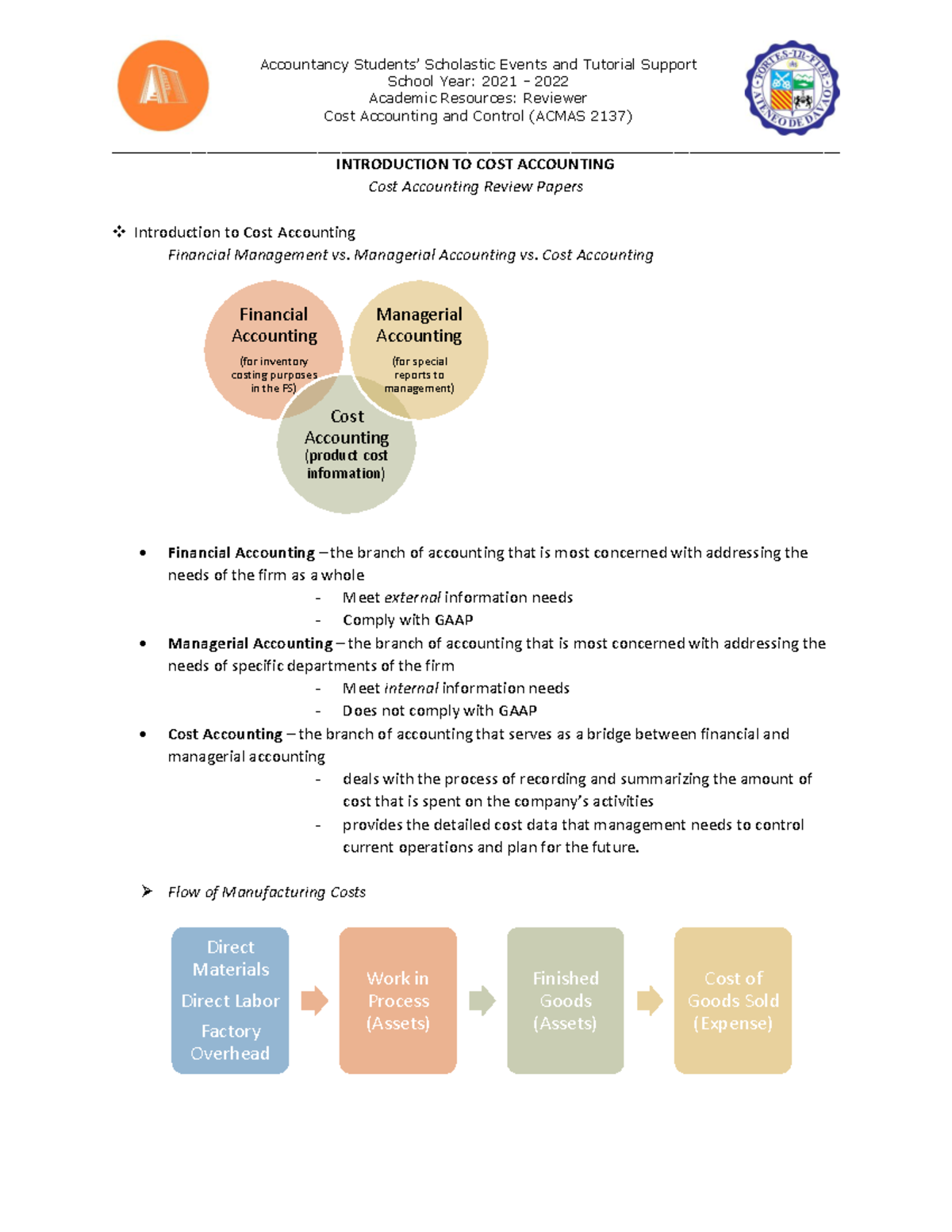 Cost-Accounting-Reviewer - School Year: 2021 - 2022 Academic Resources ...