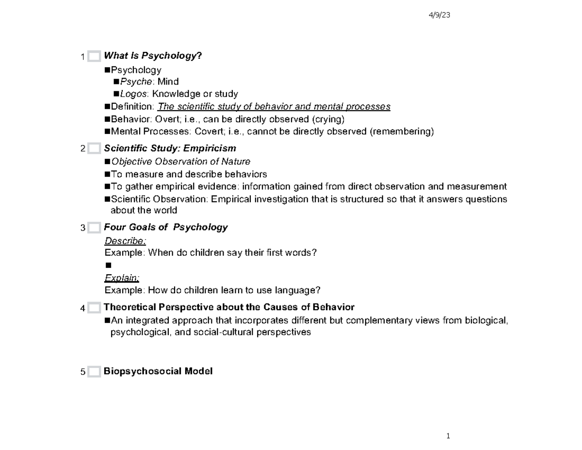 Blkbrd-First Class-Fall 2021-Dev Nursing - Compatibility Mode - 4/9/ 1 What Is Psychology? - Studocu