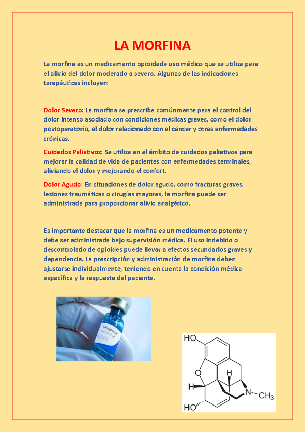 LA Morfina - ........................ - LA MORFINA La morfina es un ...