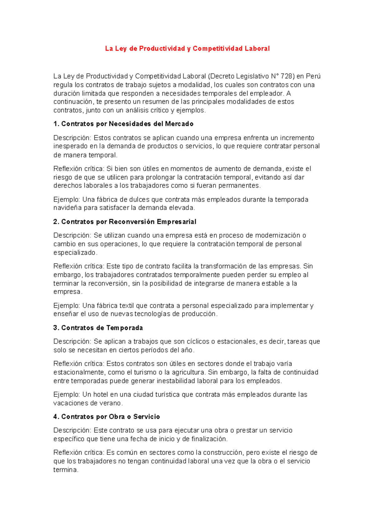 La Ley de Productividad y Competitividad Laboral - A continuación, te ...