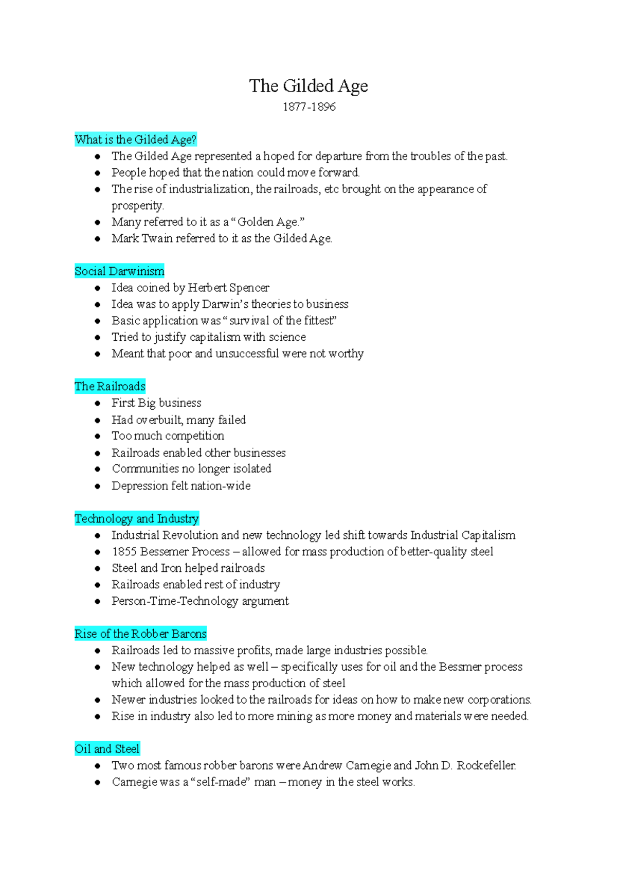 L9 - The Gilded Age - The Gilded Age 1877- What is the Gilded Age? The ...