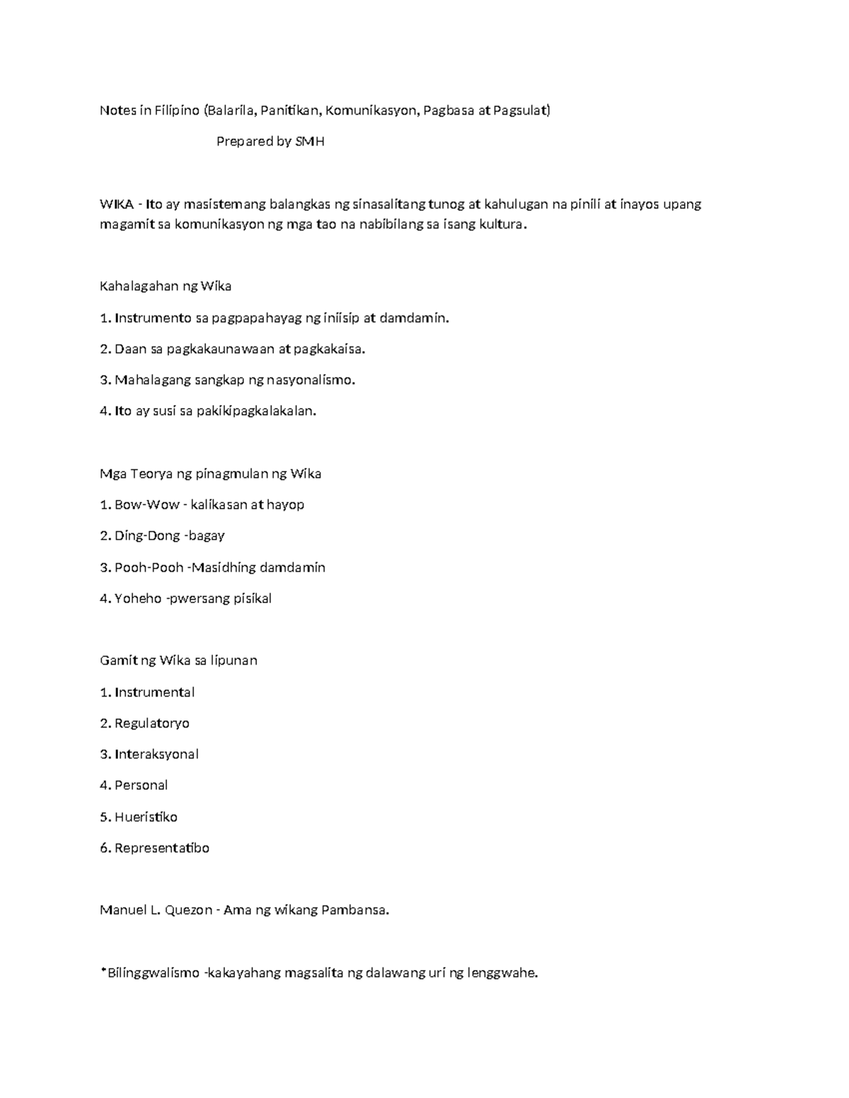 Balarila, panitikan - Notes in Filipino (Balarila, Panitikan ...