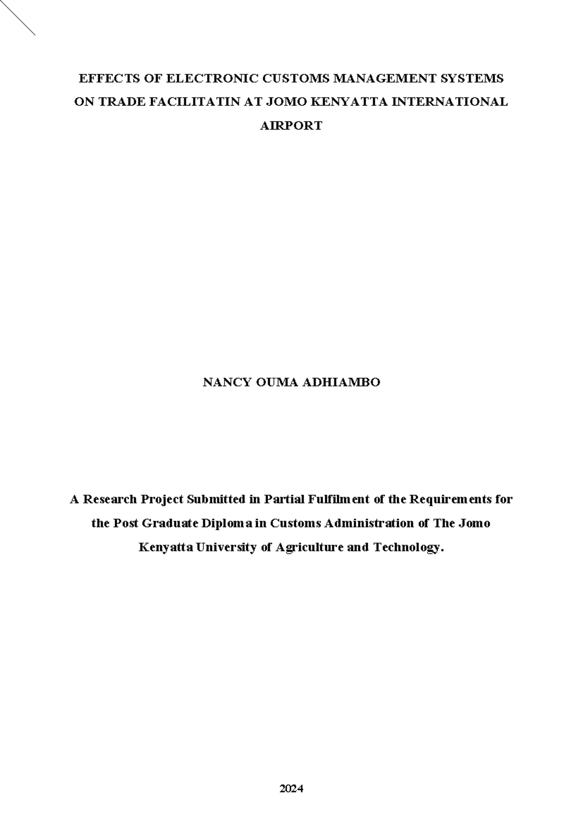 Customs Electronic Systems - EFFECTS OF ELECTRONIC CUSTOMS MANAGEMENT ...