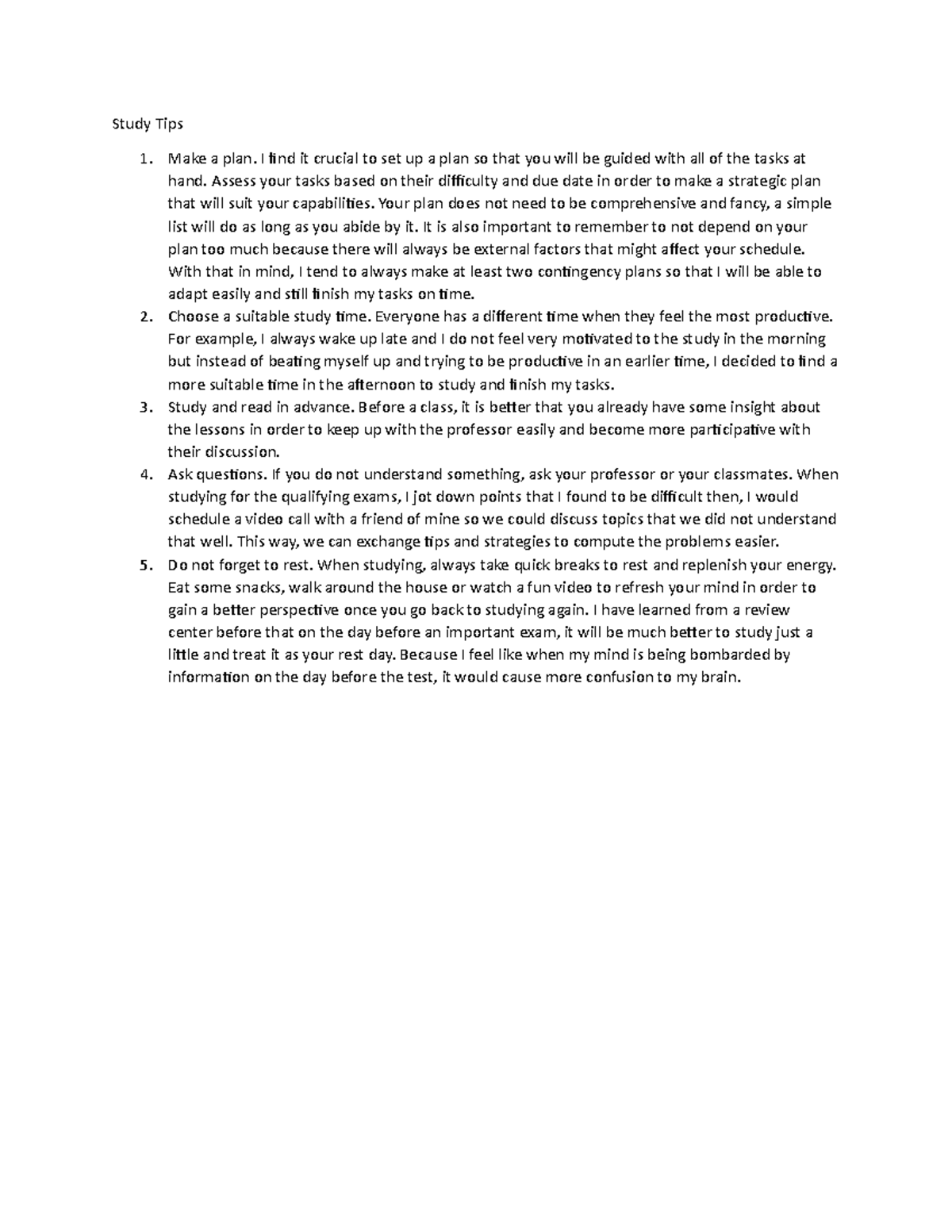 Study Tips Study Tips Make A Plan I Find It Crucial To Set Up A Plan