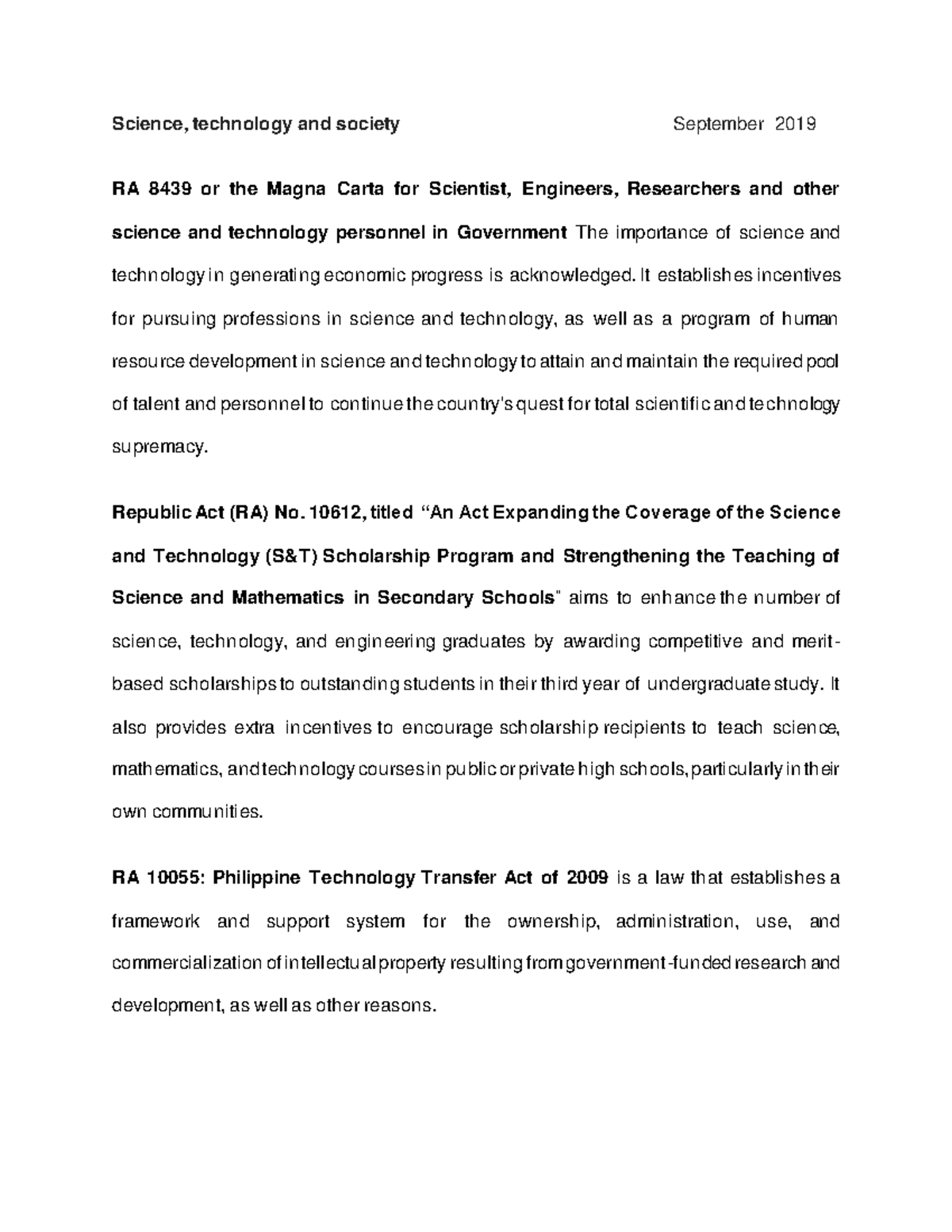 History Of Technology - Lecture notes 1 - Science, technology and ...